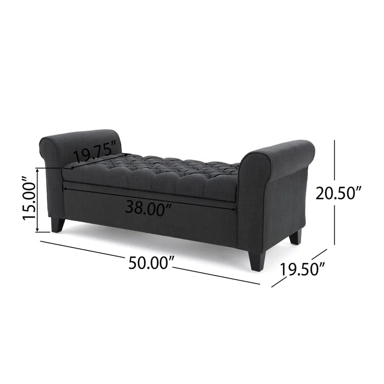Claxton 100 Polyester Upholstered Storage Bench